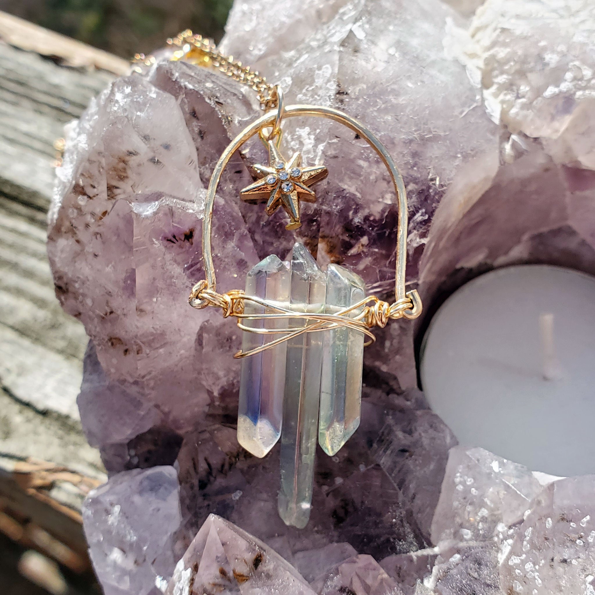 Ab Luster Quartz with North Star – Mystic Meteora